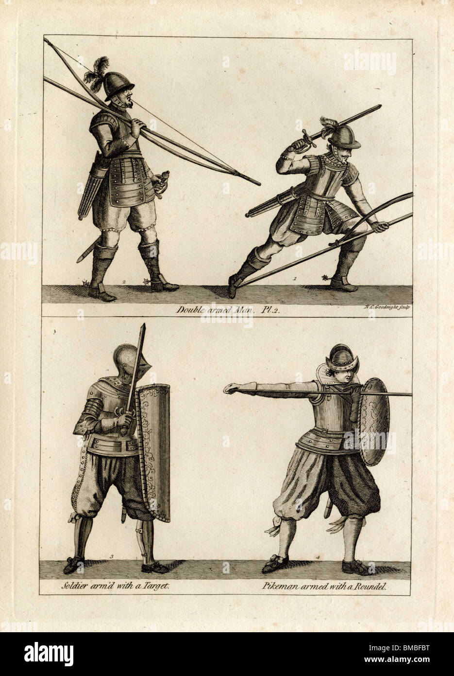 The double-armed man (17th century): infantry armed with pike, bow and ...