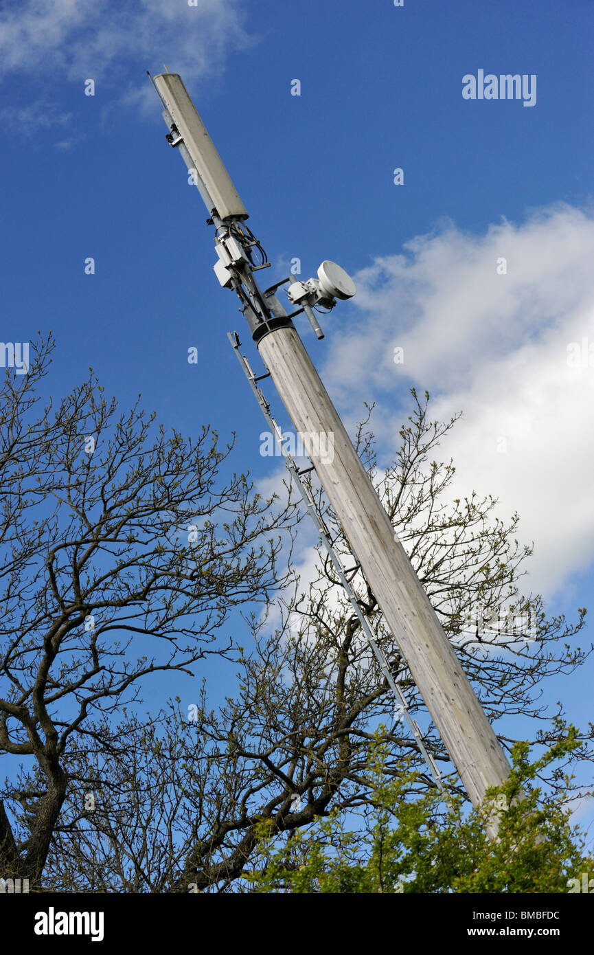 Telecommunications mast in rural setting. Lambrigg, Cumbria, England ...