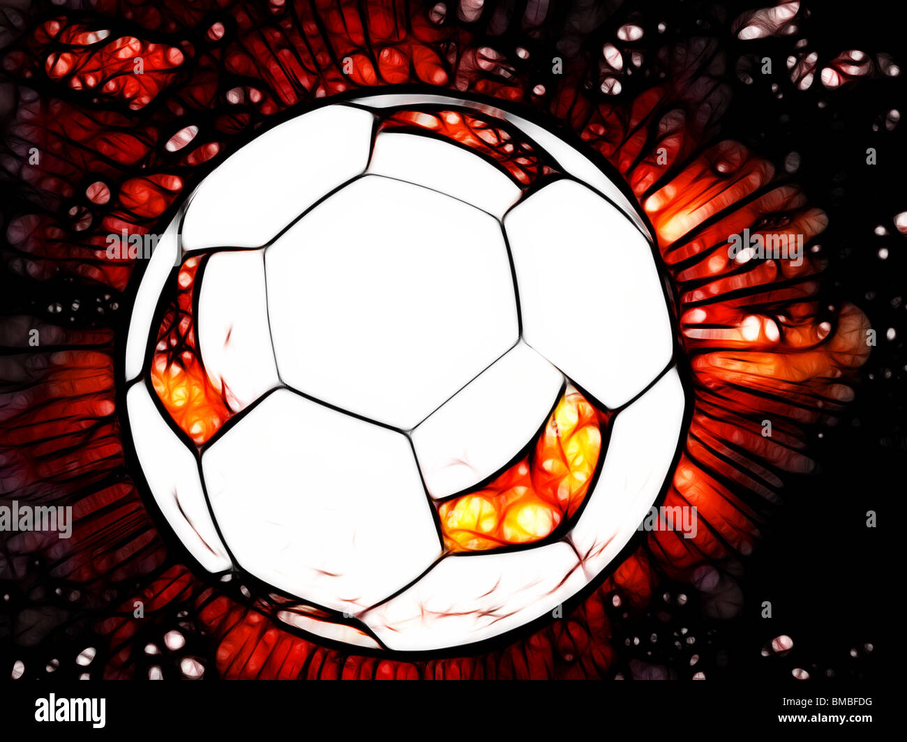 Abstract exploding football or soccer background Stock Photo - Alamy