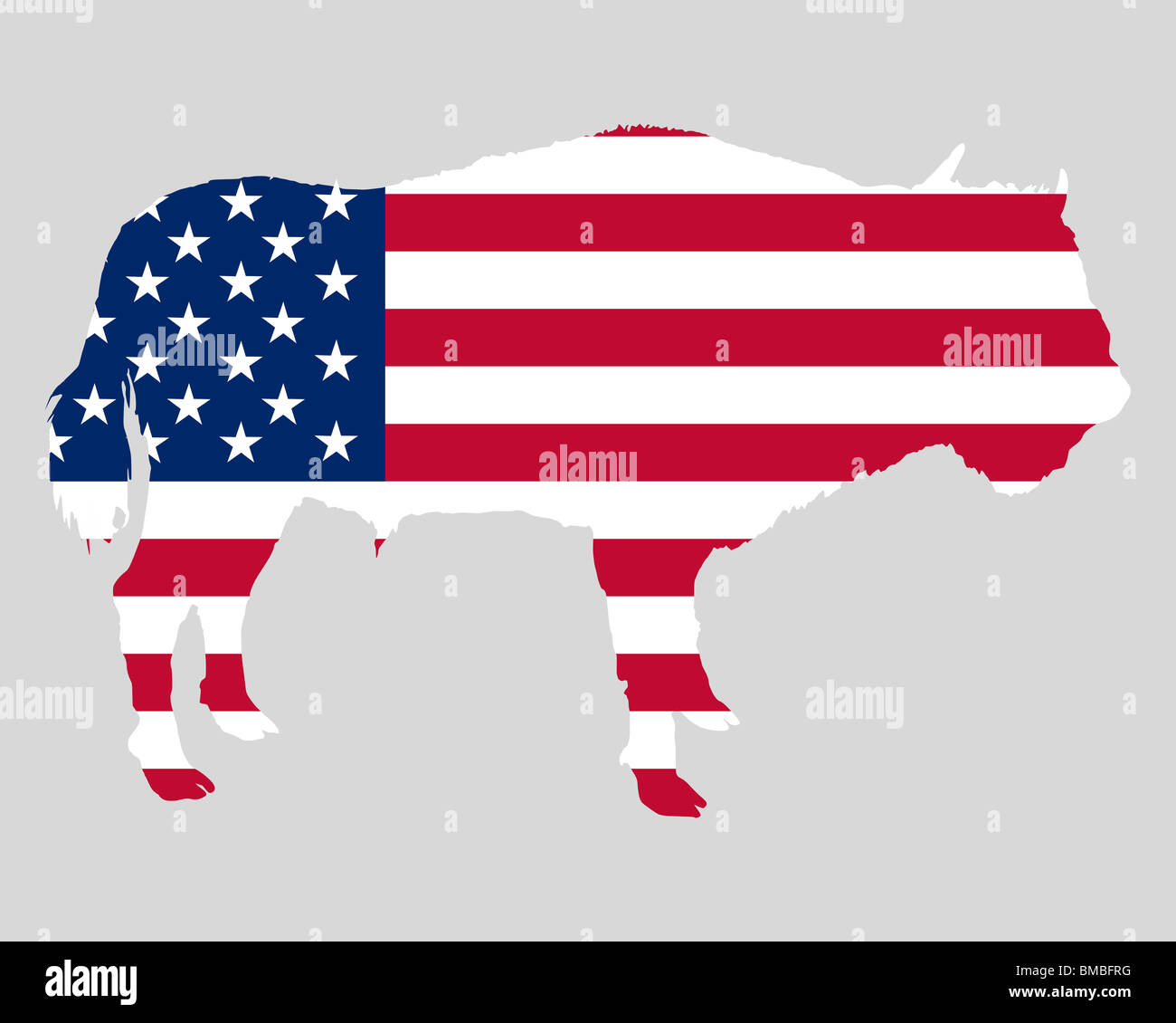 Buffalo in stars and stripes Stock Photo - Alamy