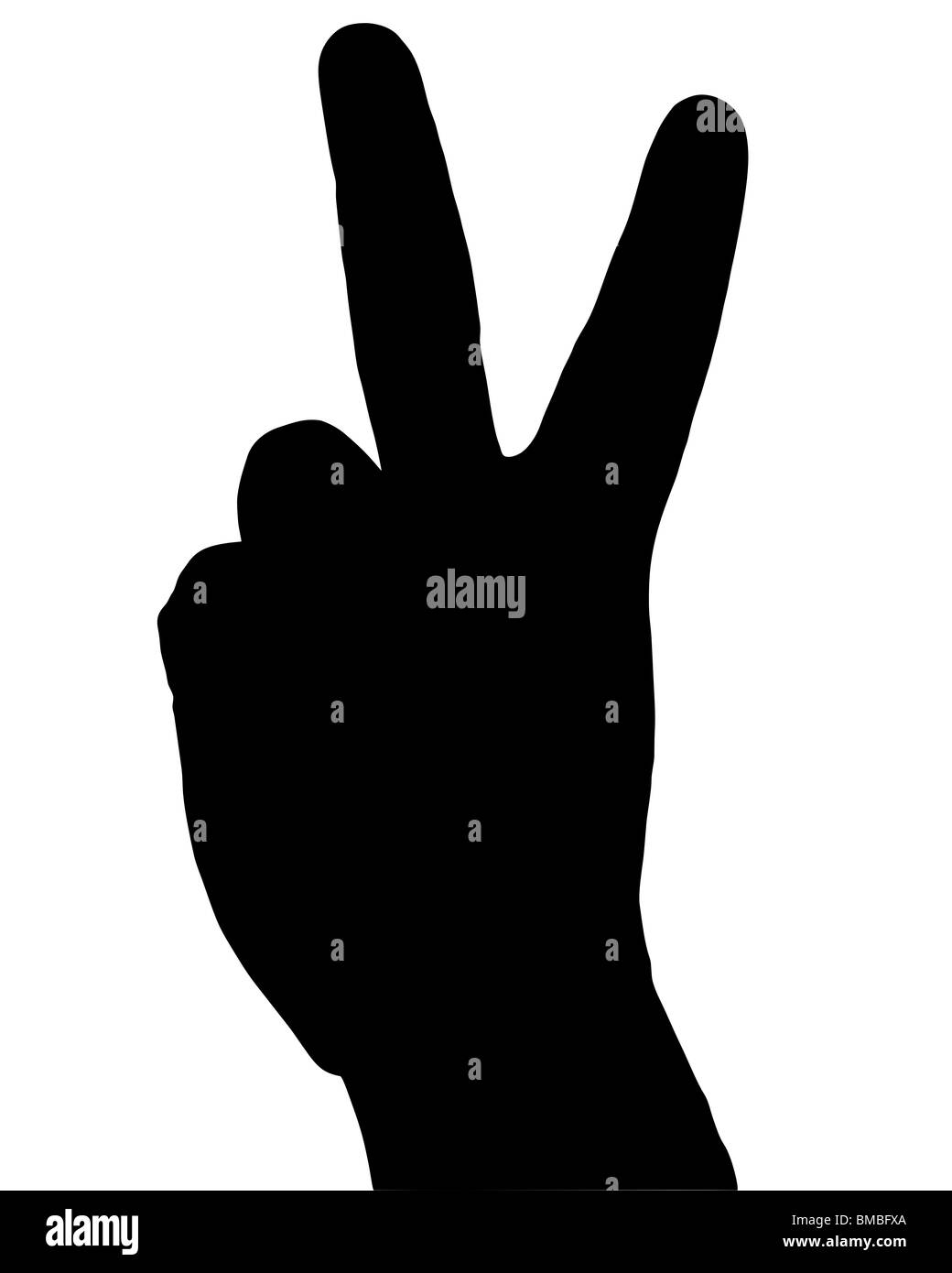 V sign hand signal Black and White Stock Photos & Images - Alamy