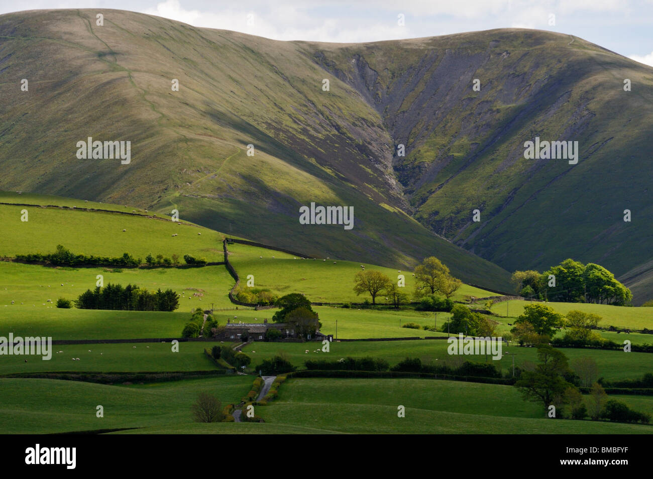 Four-Lane Ends and Castley. The Howgill Fells from Firbank. Cumbria ...