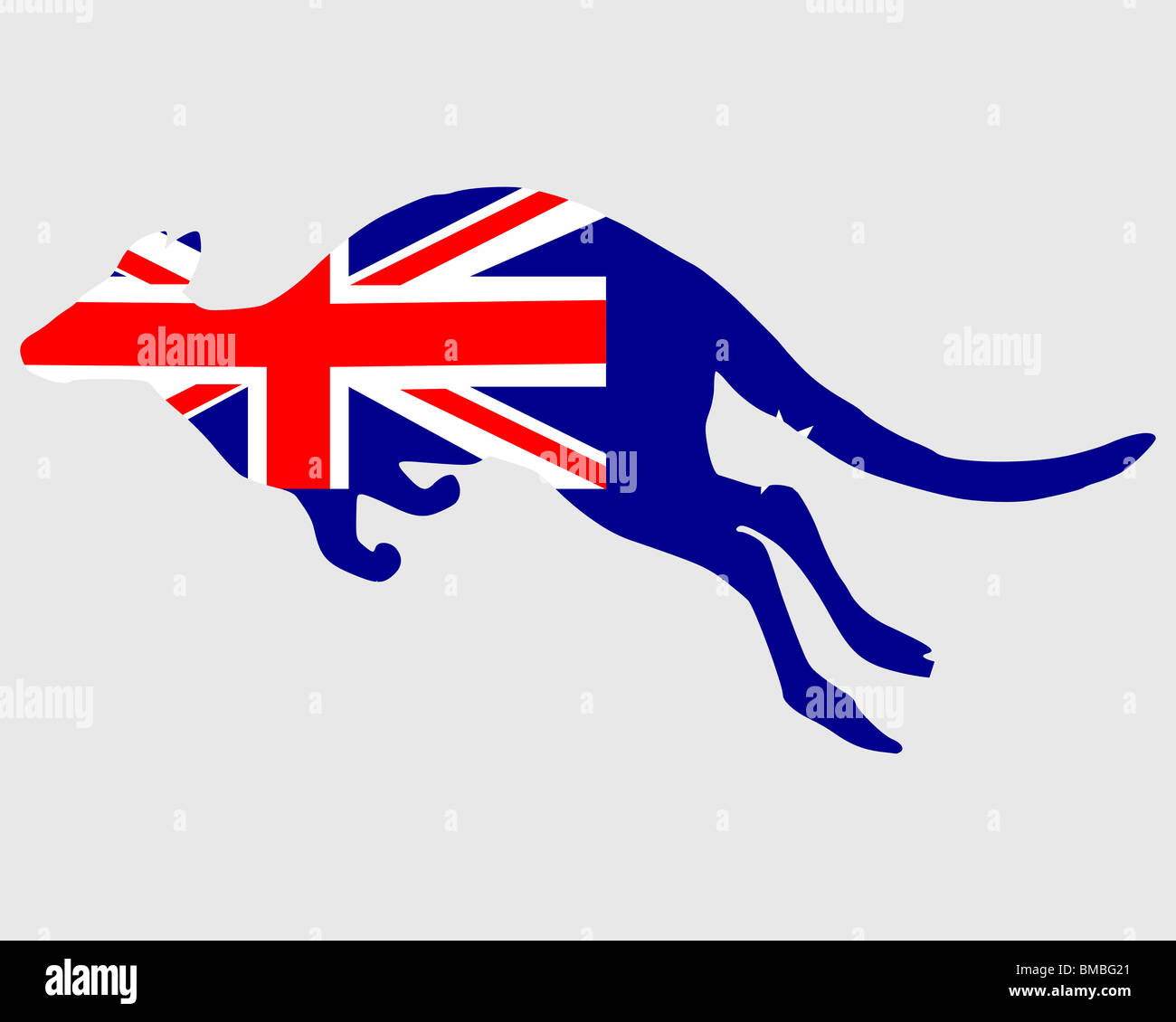Flag of Australia with kangaroo Stock Photo - Alamy