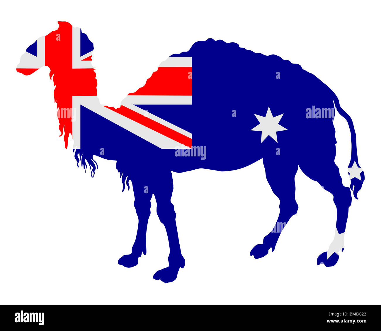 Flag of Australia with camel Stock Photo - Alamy