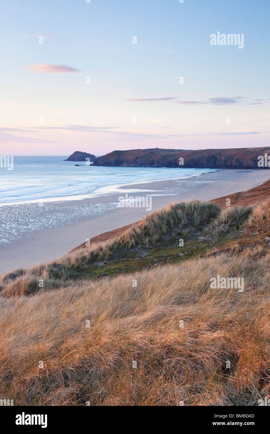 South of perran sands beach at perranporth hi-res stock photography and ...