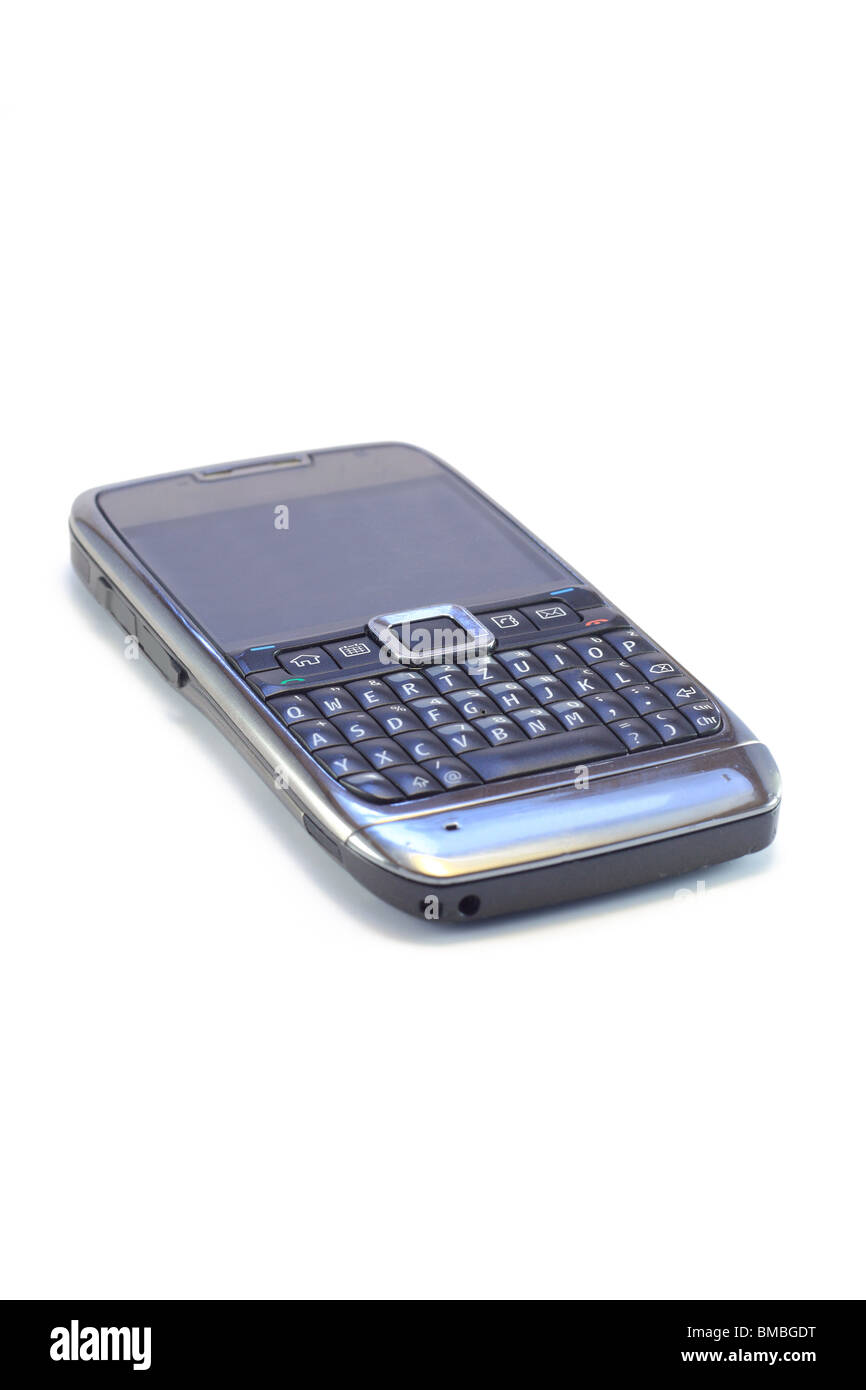 Black smartphone isolated on the white background Stock Photo - Alamy