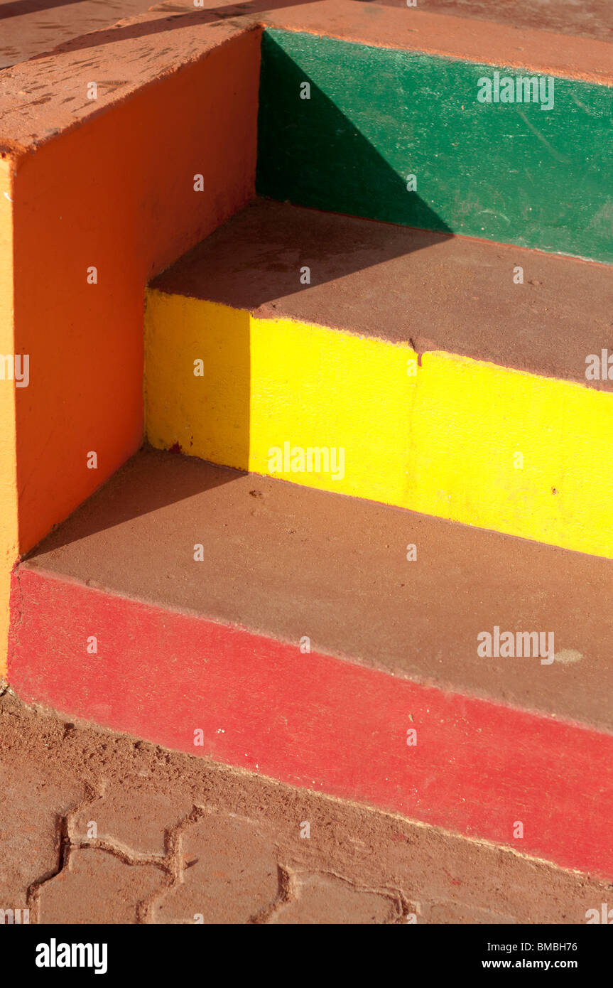 Multi-coloured Steps Stock Photo - Alamy