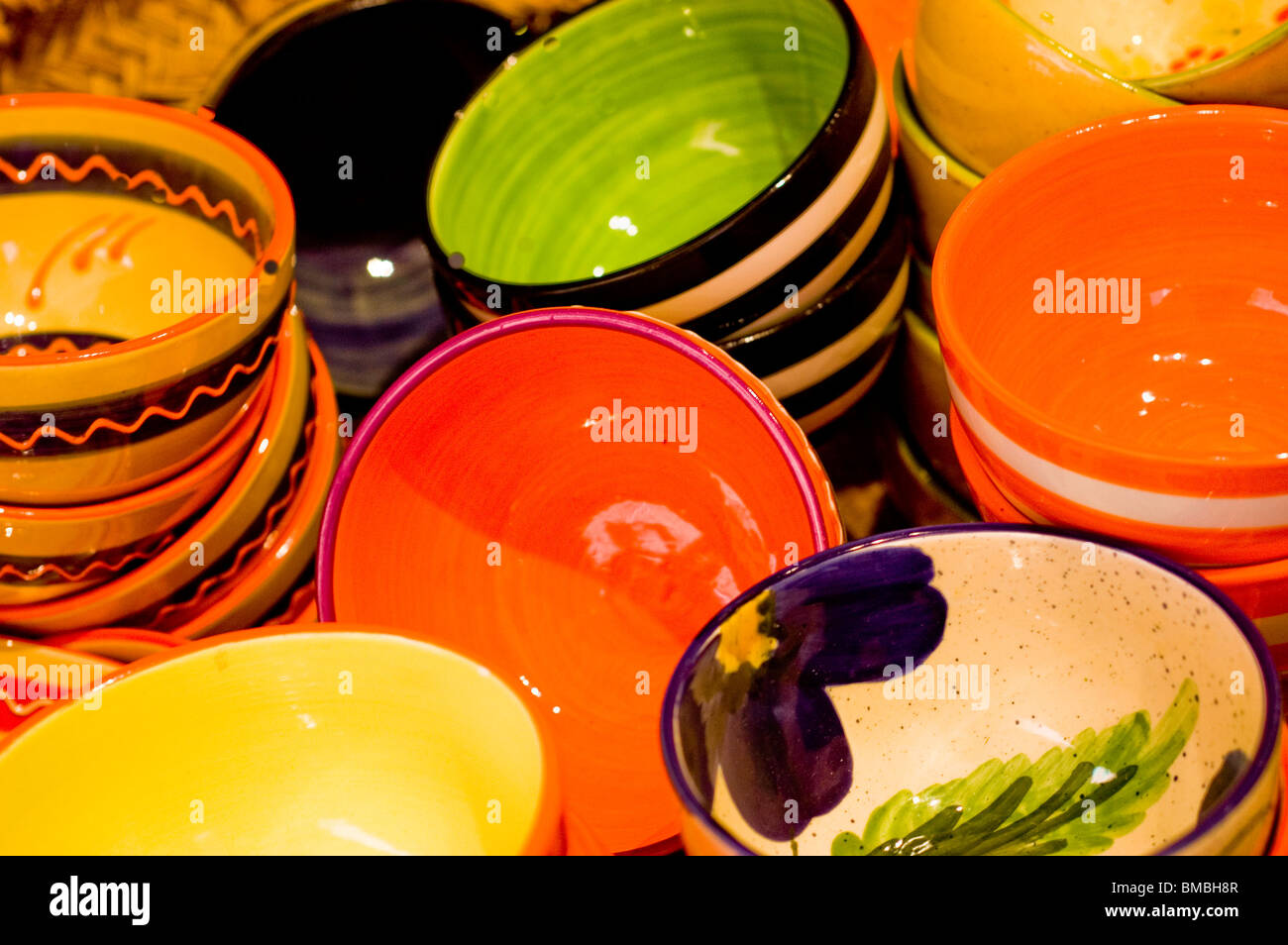 Calliore, France, Local Pottery Bowls on Display in Shop in South of ...