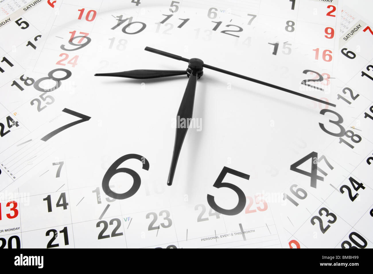 Calendar and Clock Stock Photo - Alamy