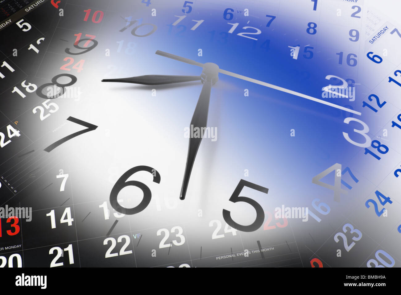 Calendar and Clock Stock Photo - Alamy