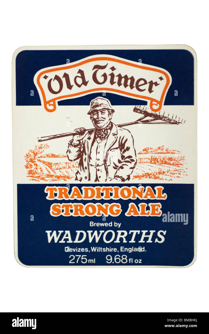 Wadworths Old Timer Traditional Strong Ale bottled beer label - date ...