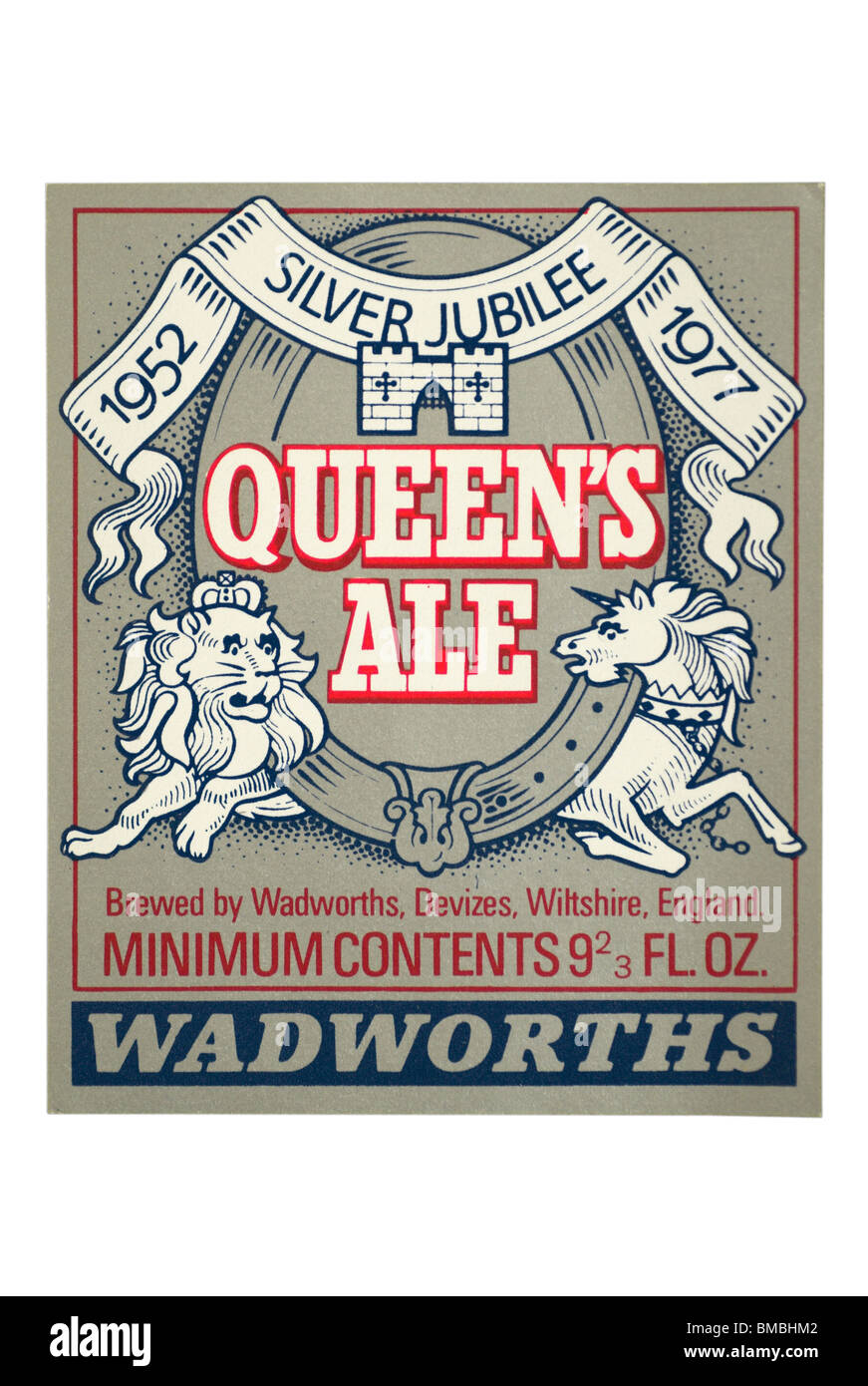 Wadworths Queen's Ale bottled beer label - circa 1977 Stock Photo - Alamy