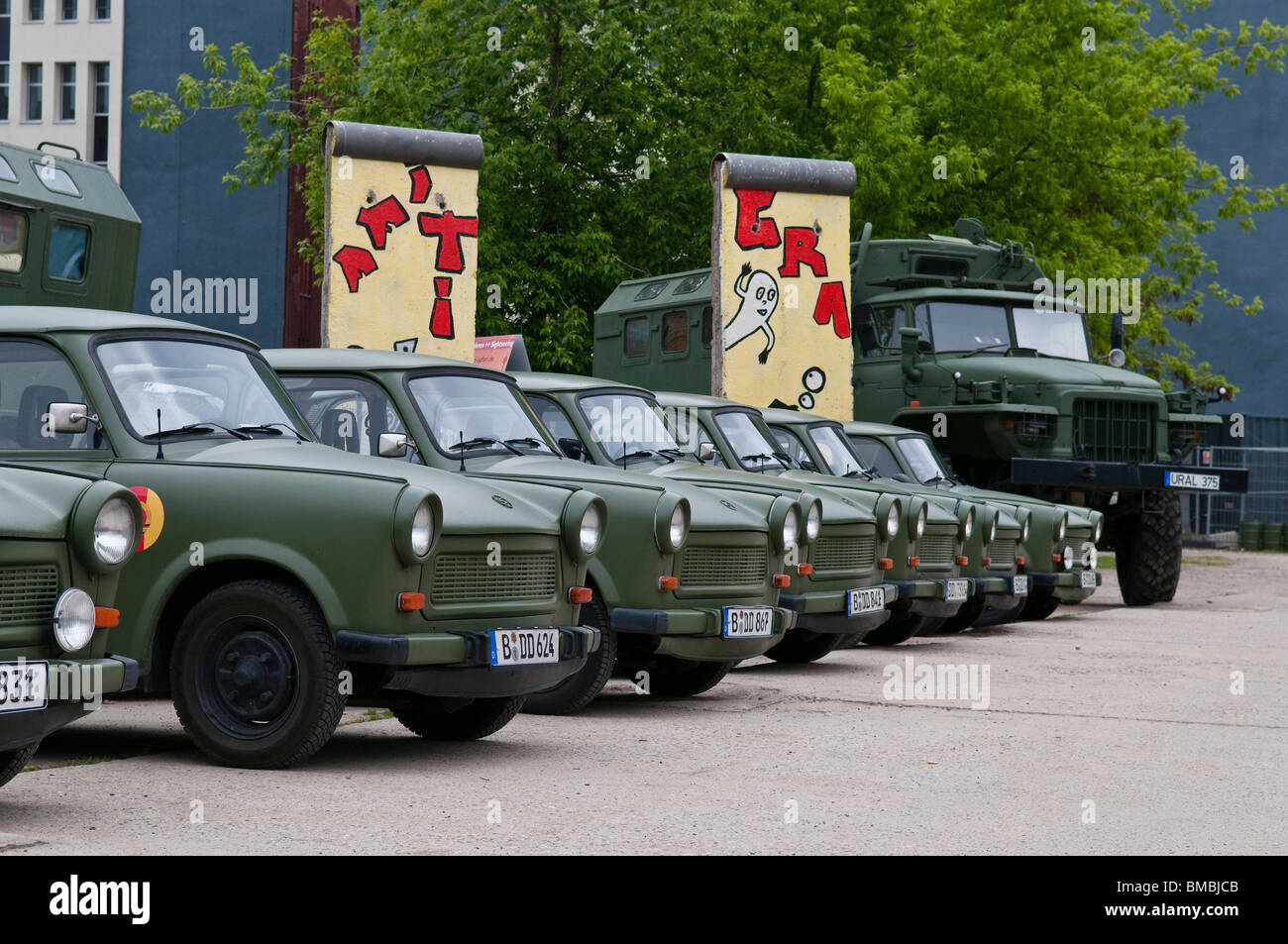 Old GDR Army vehicles of the brand Trabant, Berlin, Germany Stock Photo ...