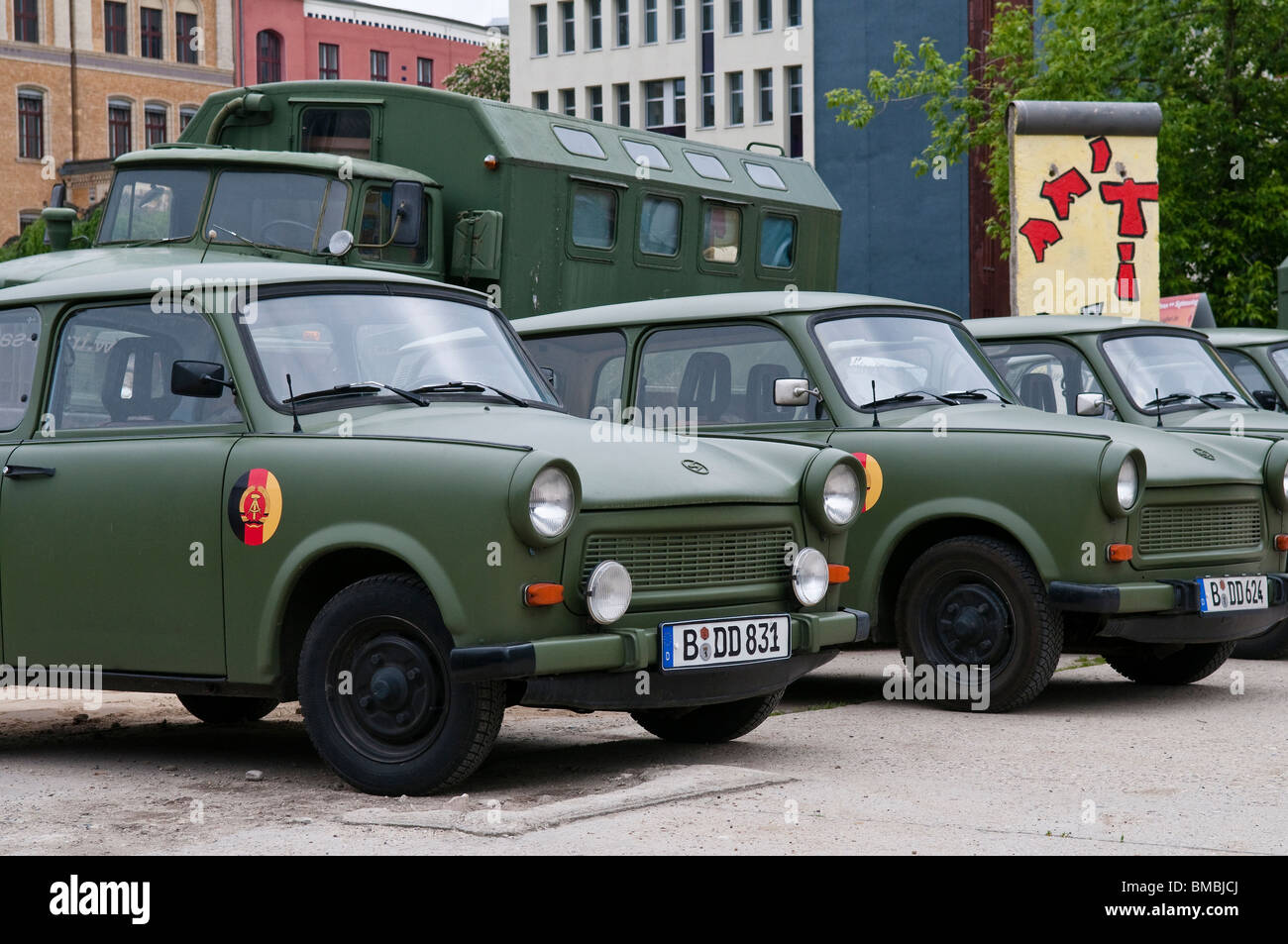 Old GDR Army vehicles of the brand Trabant, Berlin, Germany Stock Photo ...