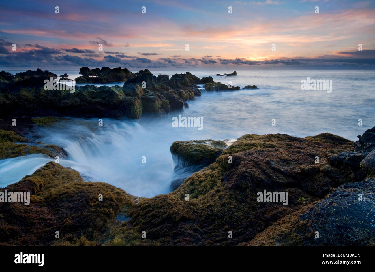 Sunset at Mosteiros village in São Miguel, Azores - Portugal Stock ...