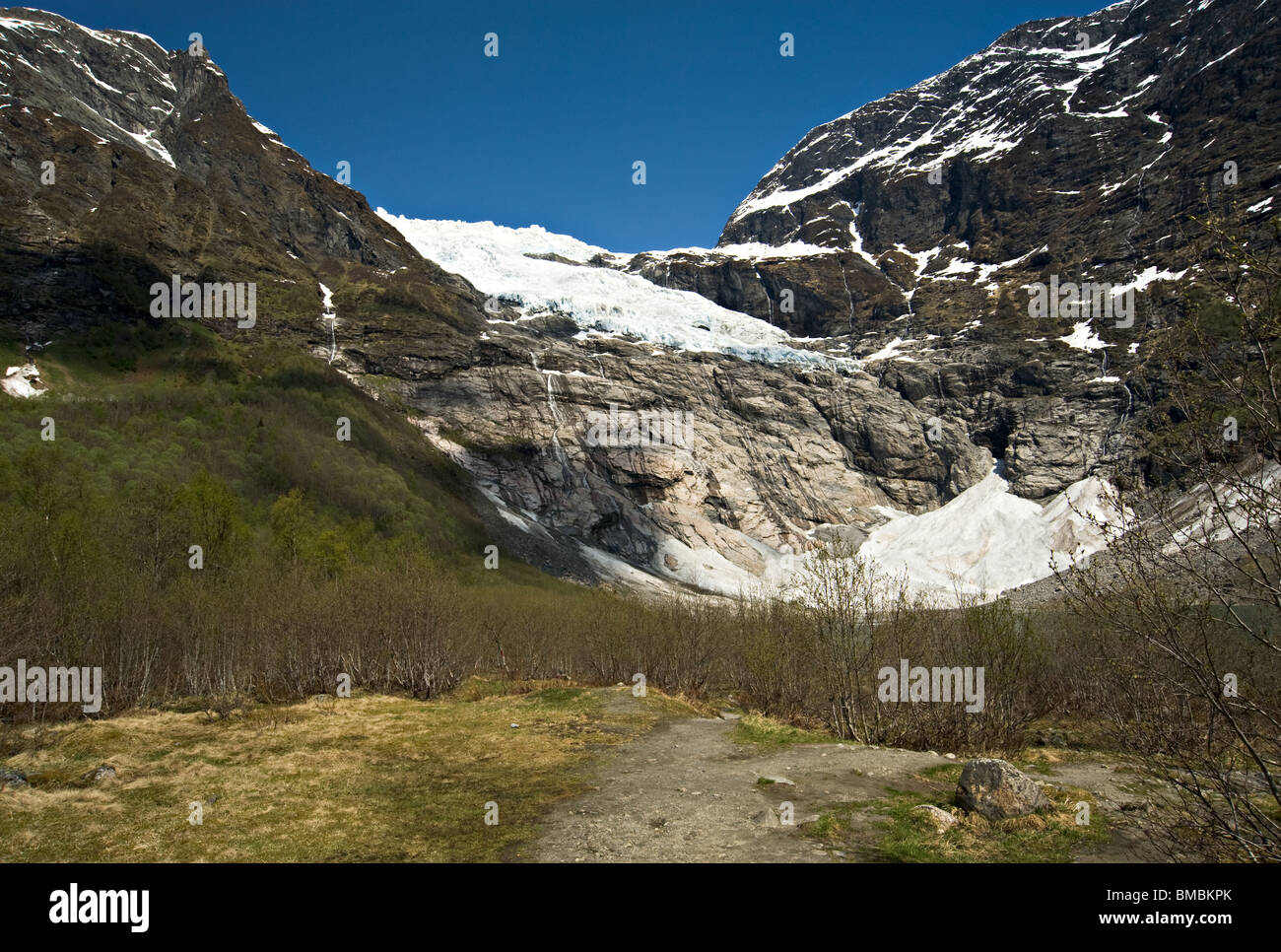 The Beautiful Ancient Frozen Boyabreen Glacier in Jostedalsbreen ...