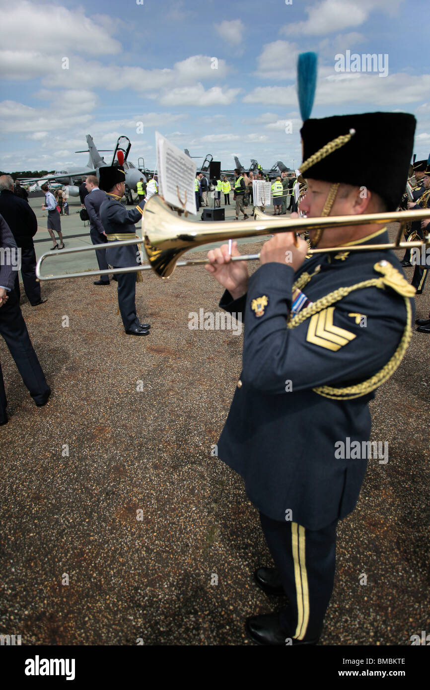 An RAF band plays as part of a parade to welcome 13 Squadron Royal Air ...