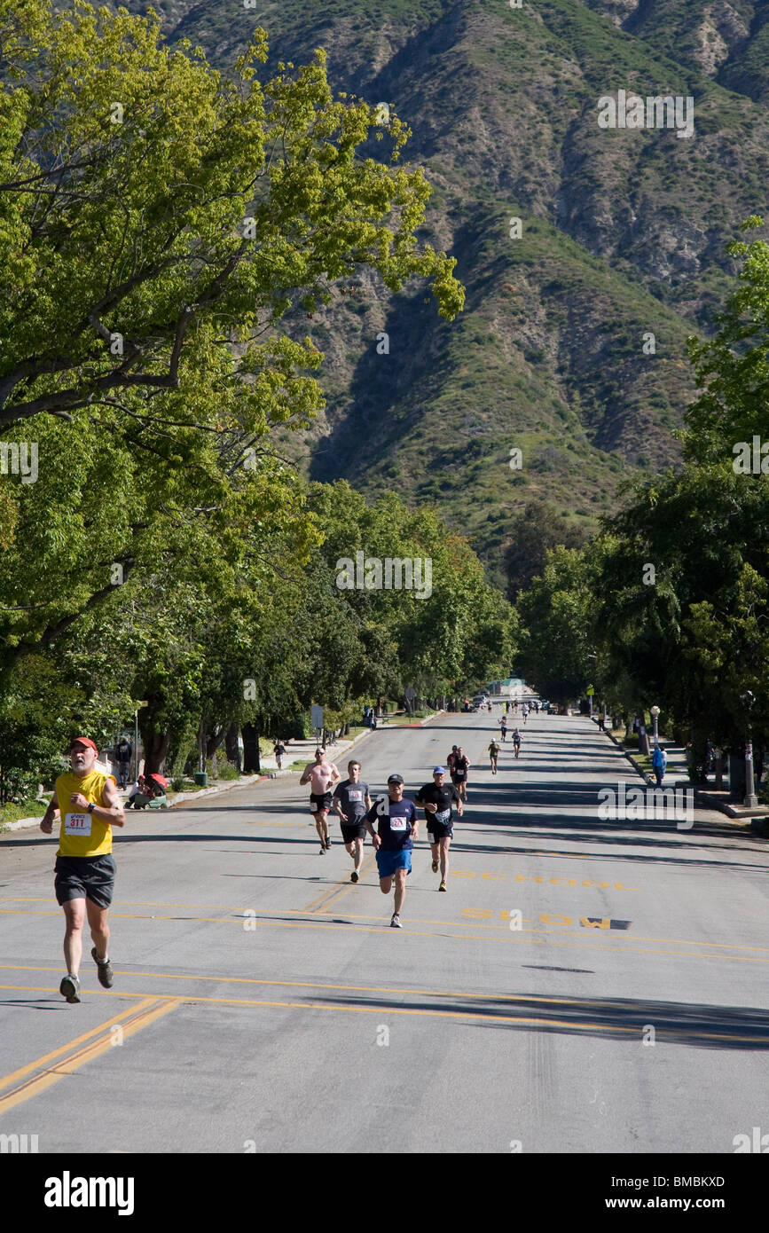 Runners Coming Back from the Mountain and Heading for the Finish Line ...