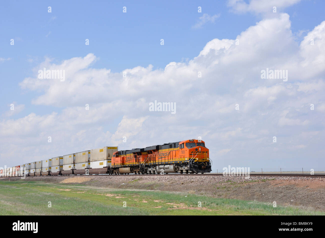 Freight train in rural Texas, USA Stock Photo - Alamy