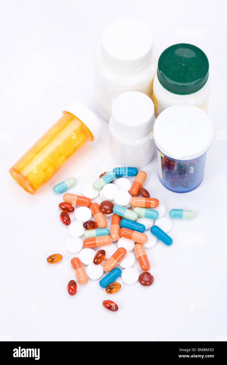 Medicine pills close up shot for background Stock Photo - Alamy