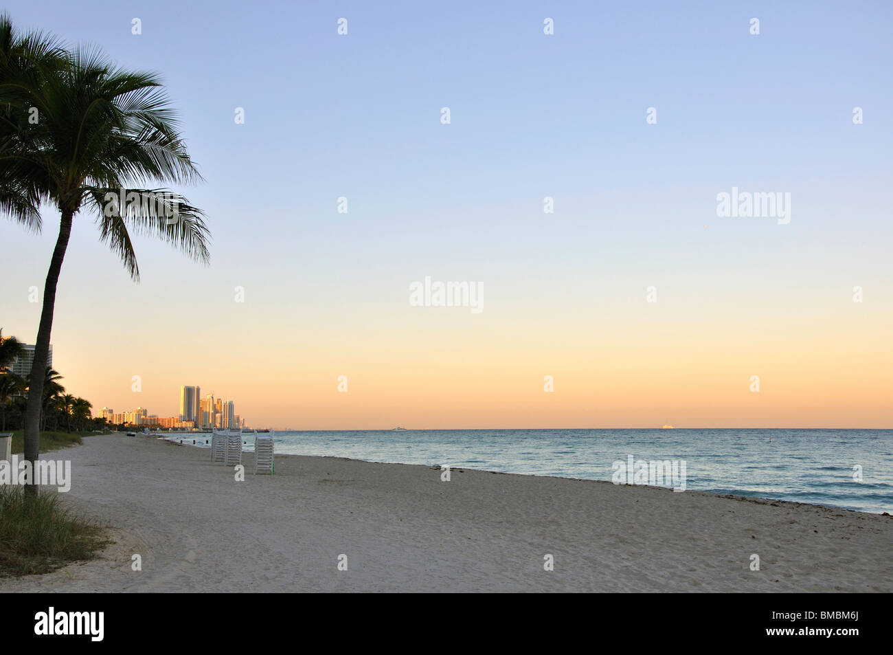 Miami Beach at sunset, Florida, USA Stock Photo - Alamy