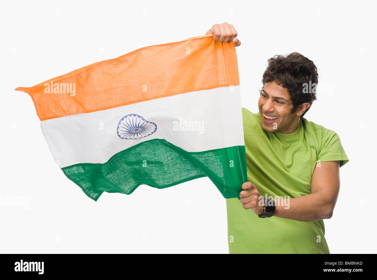 Young asian man flag Cut Out Stock Images & Pictures - Alamy