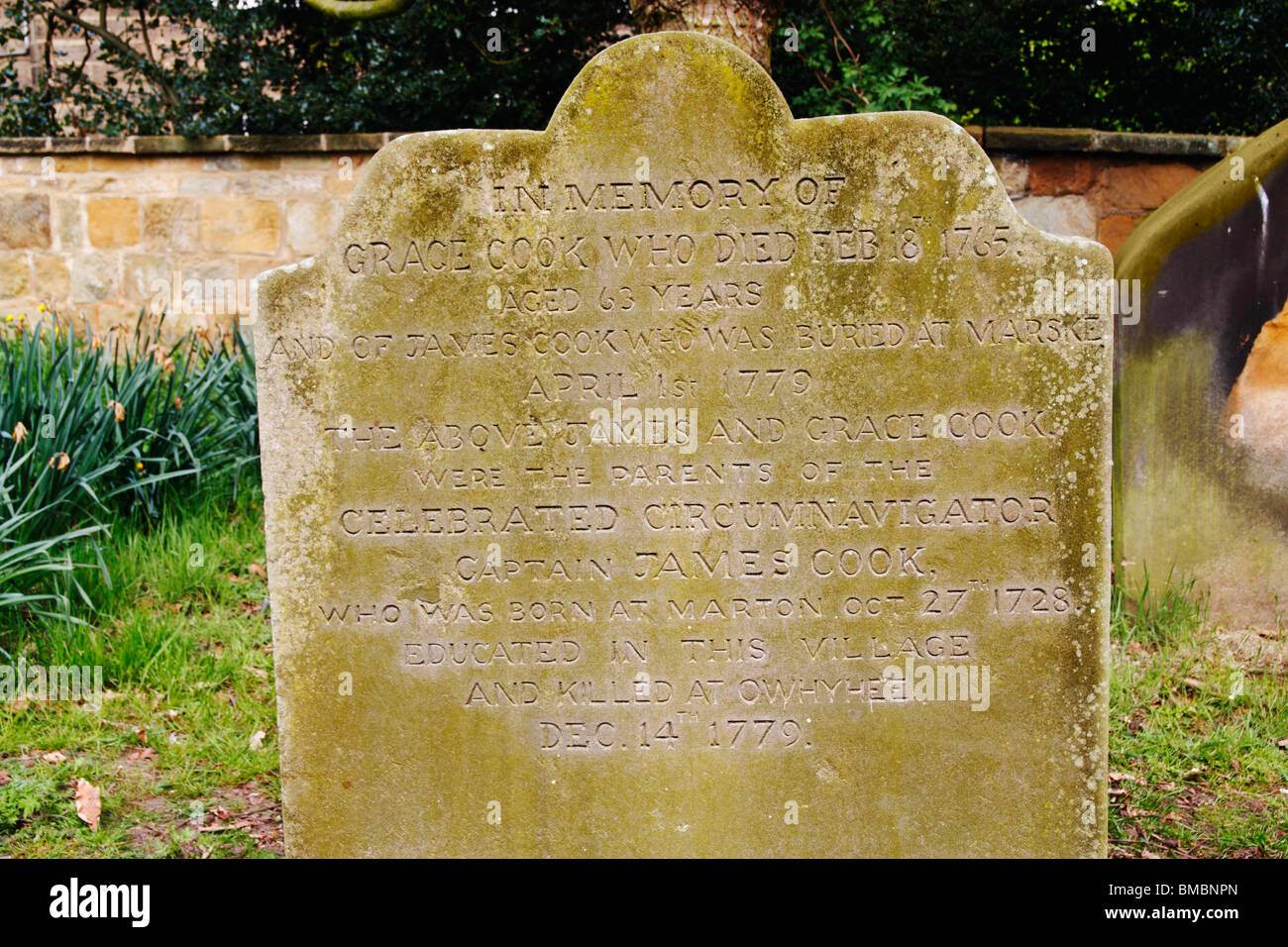 All saints church, Great Ayton, North Yorkshire. Headstone of Captain ...