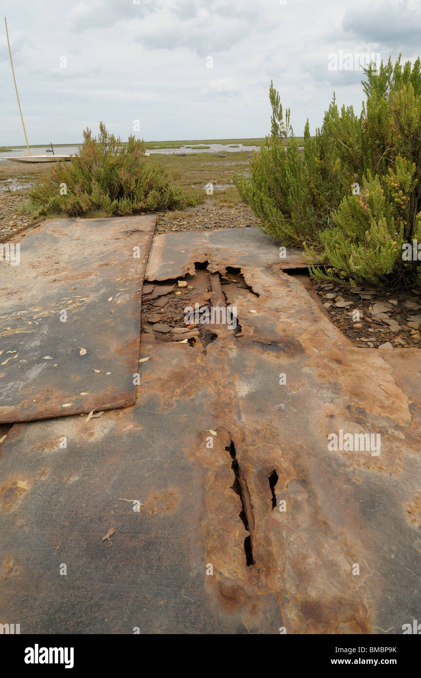 rusting steel on beach Stock Photo - Alamy