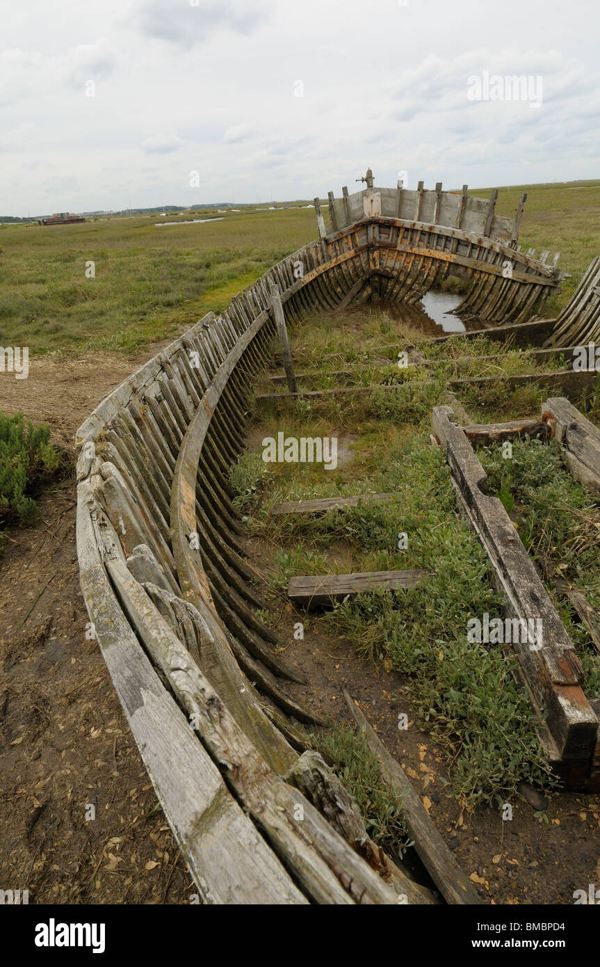 Old boat on marshes Stock Photo - Alamy
