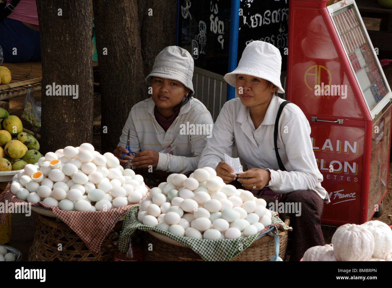 Duck eggs for sale in Skuon village Cambodia. Known as Spiderville for ...