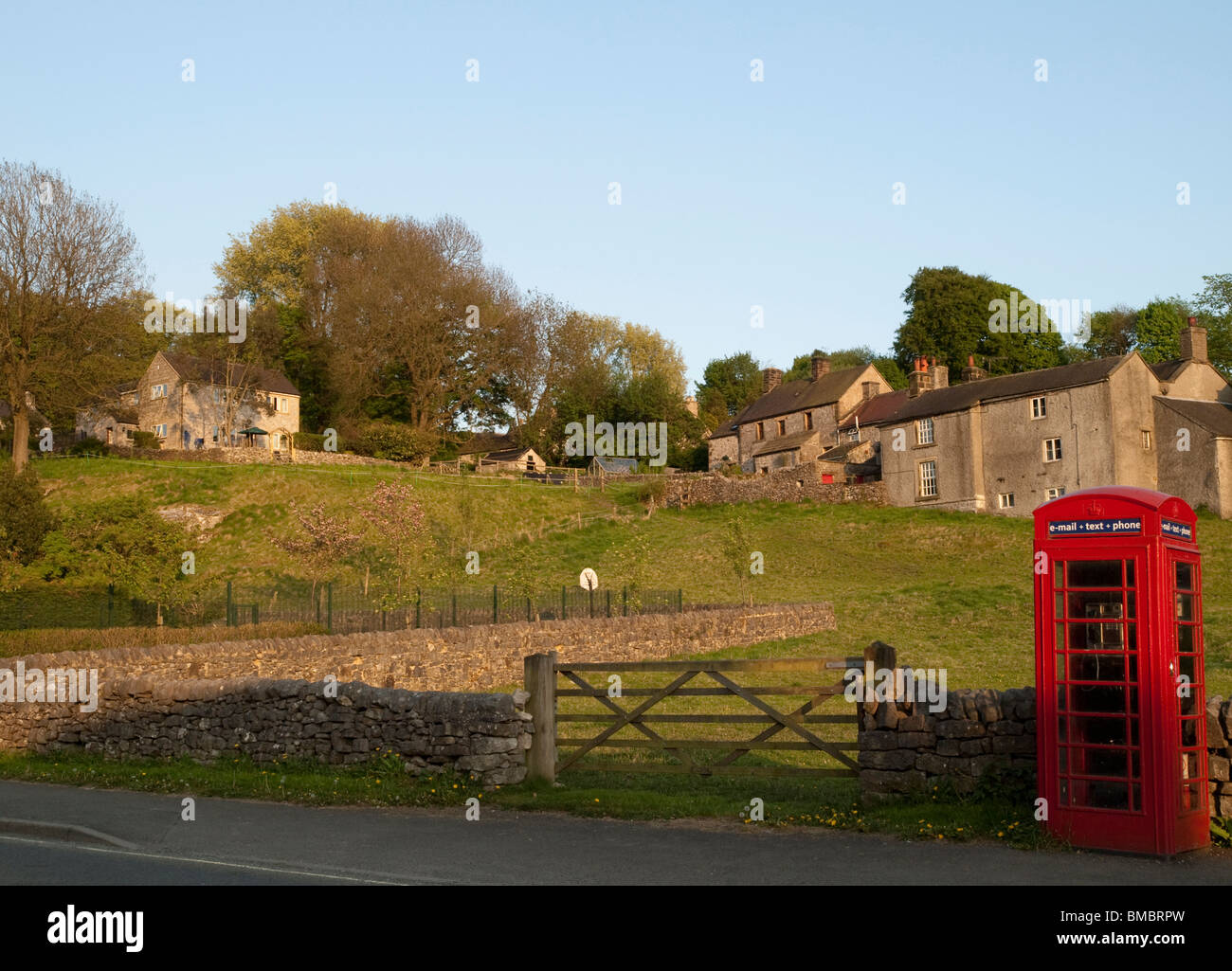 Dusk in the village of Hartington, Derbyshire England UK Stock Photo ...