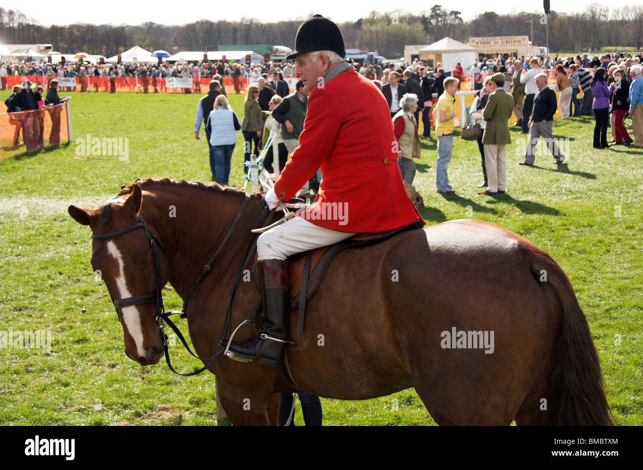 Man on horseback at a Point to Point event ,Tabley House, Knutsford ...