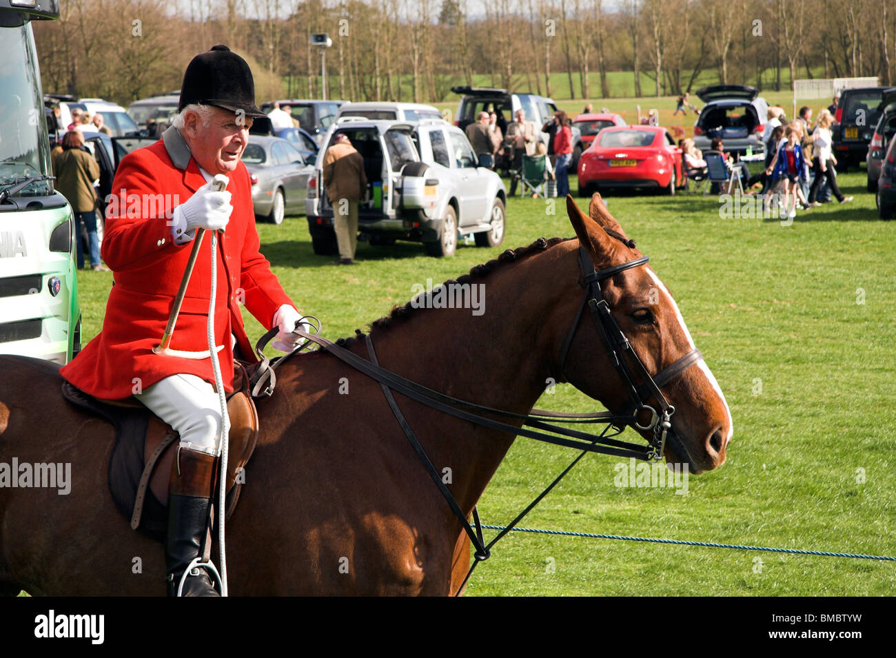 Man on horseback at a Point to Point event ,Tabley House, Knutsford ...