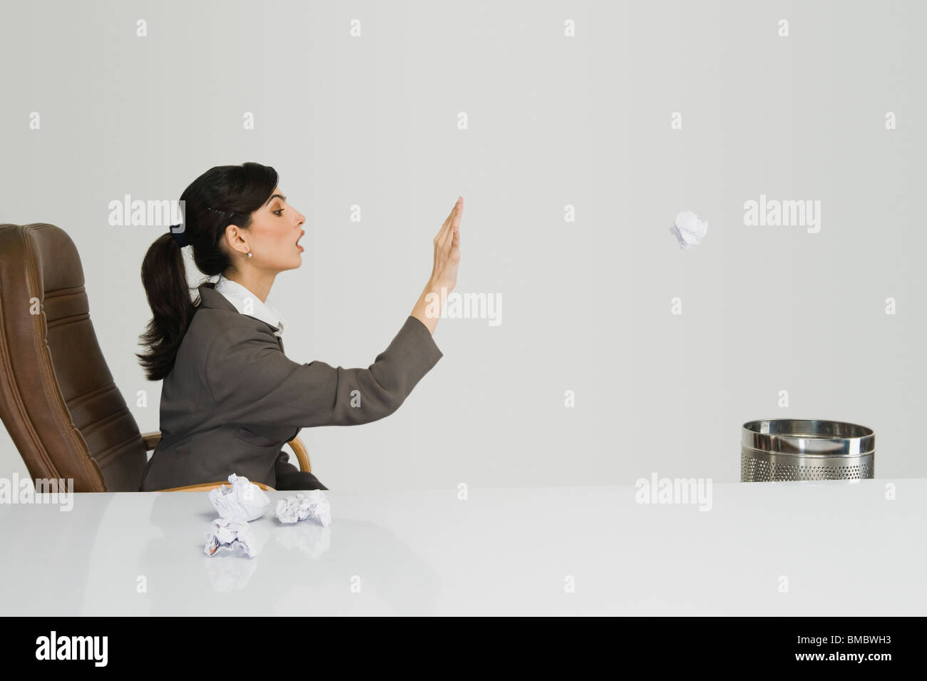 Failure woman throwing wastepaper hi-res stock photography and images ...