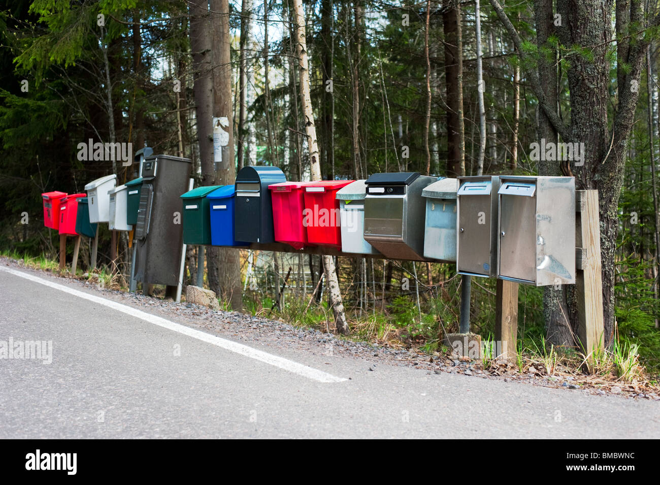 Row of post boxes hi-res stock photography and images - Alamy