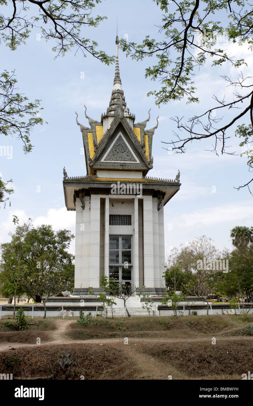 The memorial stupa at Choeung Ek (The Killing Fields) Cambodia Stock ...