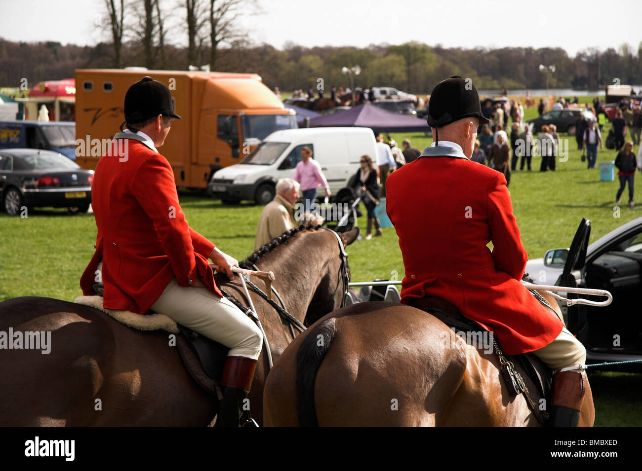 Two men on horseback at a Point to Point event ,Tabley House, Knutsford ...