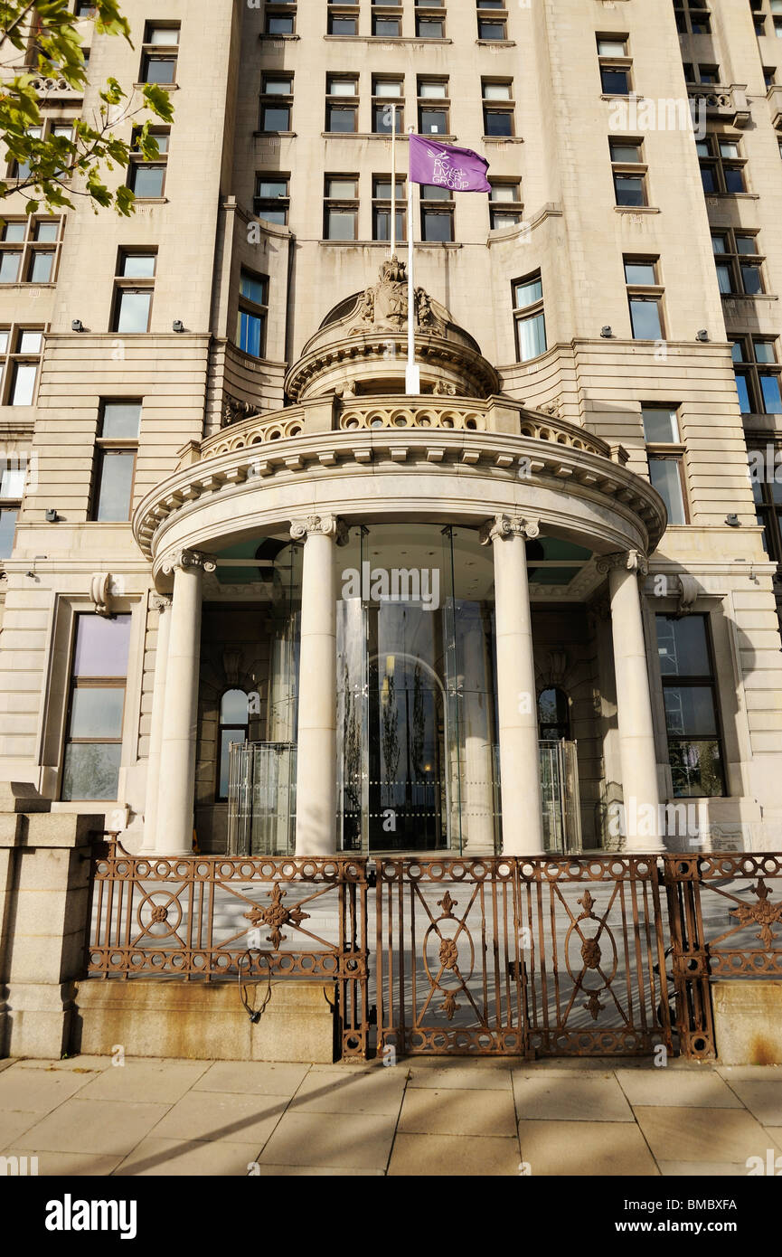 New glass entrance in the Liver Building Pier Head Liverpool. One of ...