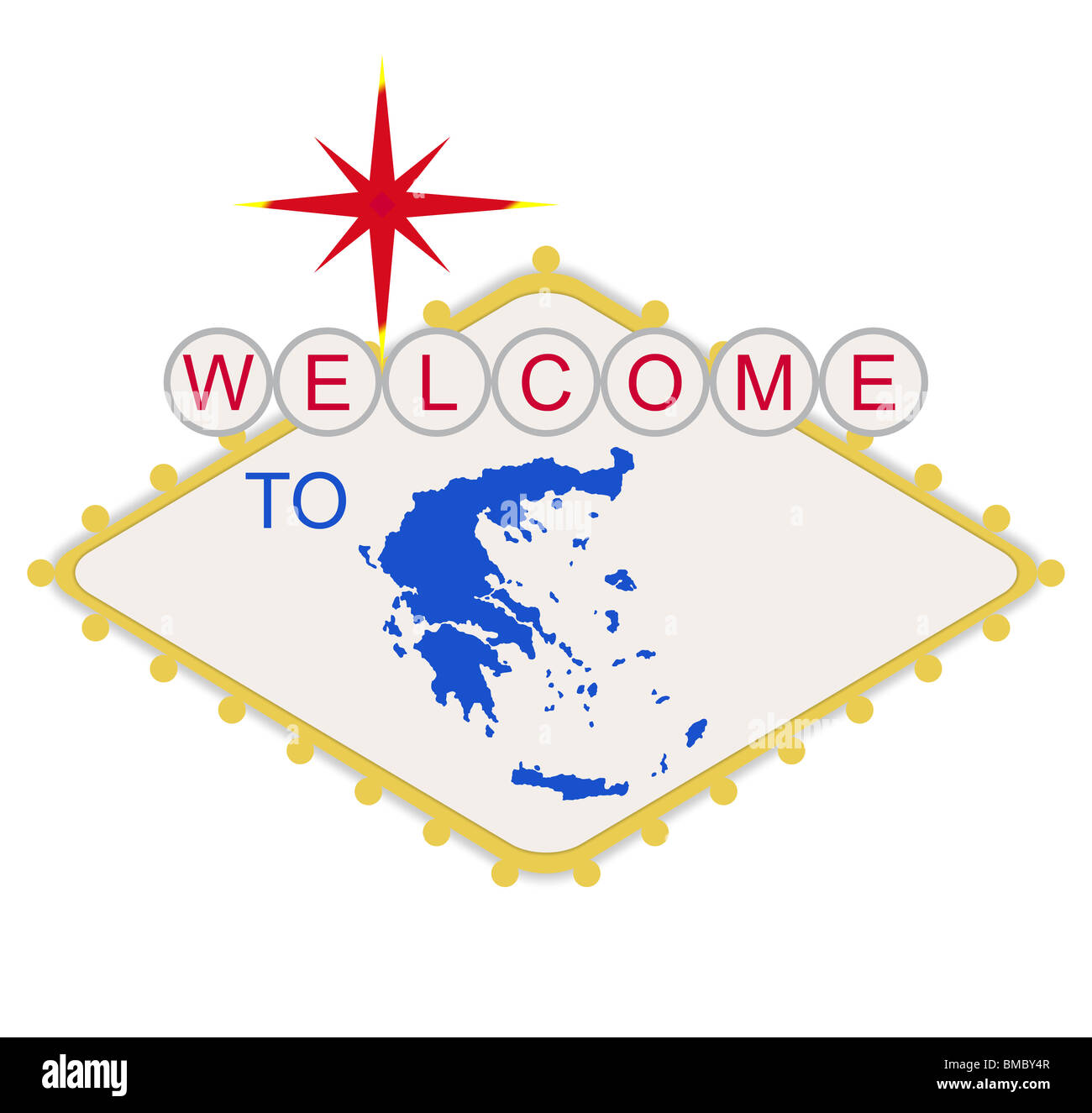 Welcome to Greece sign in style of famous fabulous Las Vegas sign ...