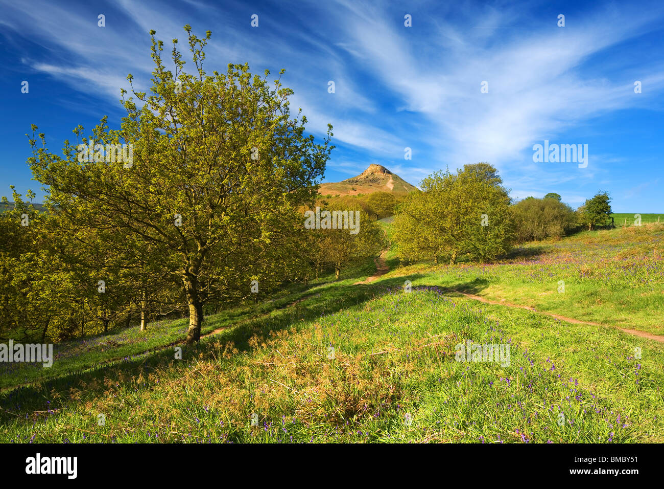 Roseberry Topping, one of the Cleveland Hills, seen here on a clear ...