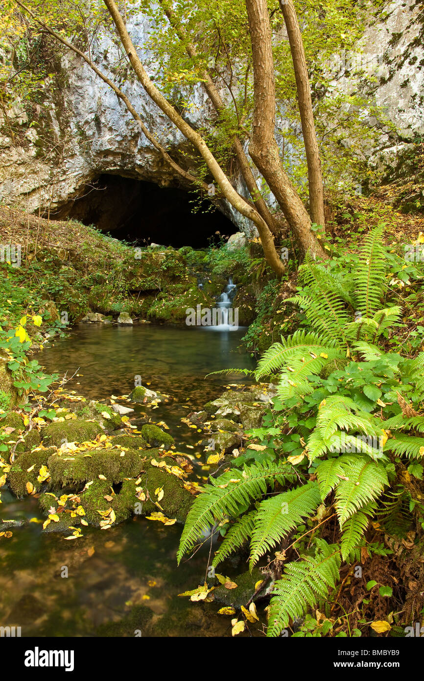 Deguricka Cave with small waterfall and brook, pound, near Gradac River ...