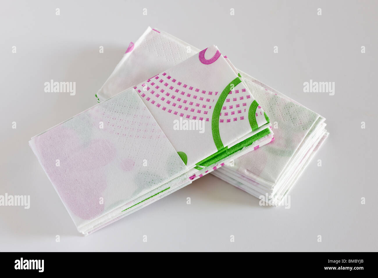 Pile of folded paper handkerchiefs Stock Photo - Alamy