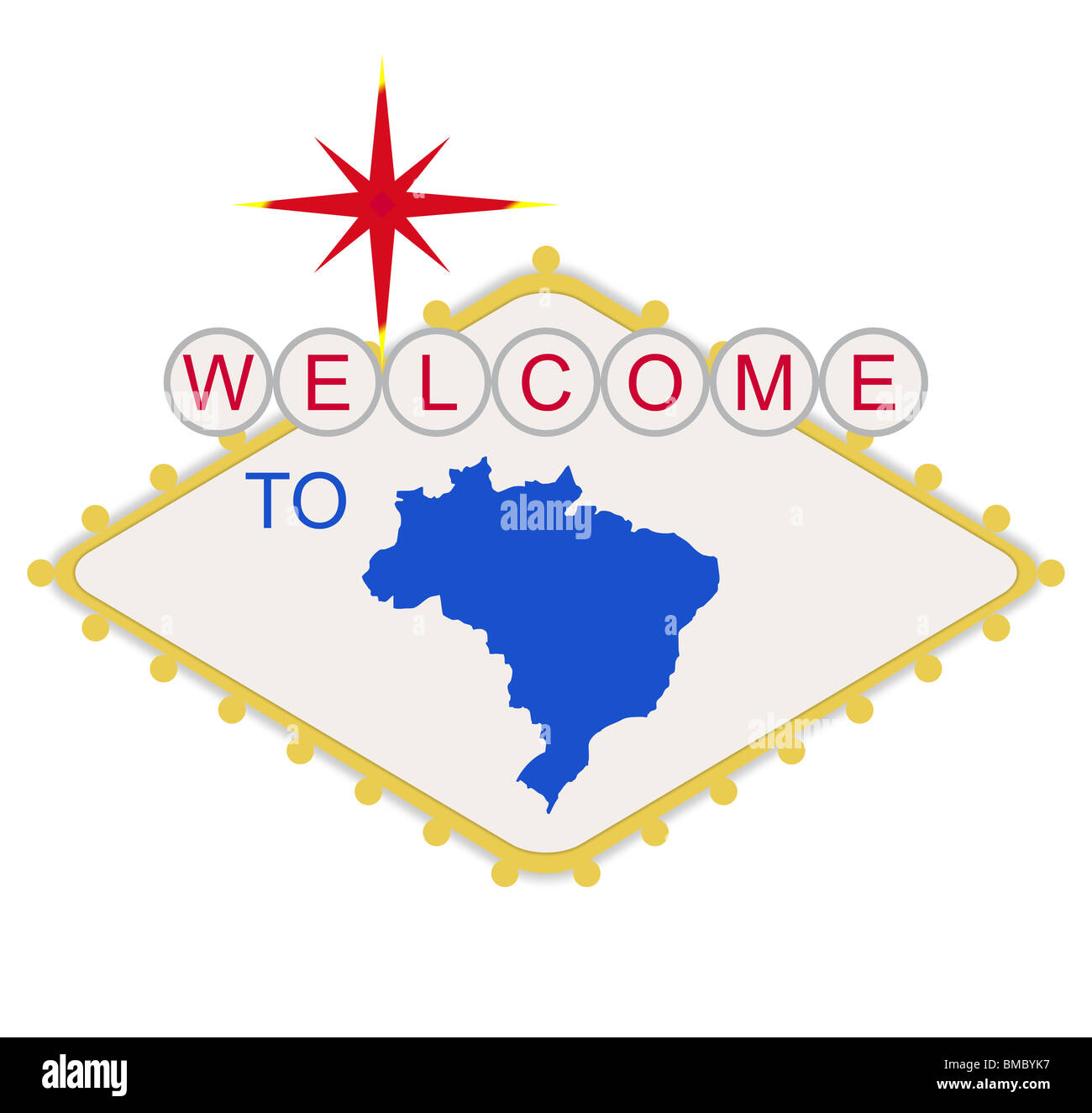 Welcome to Brazil sign in style of famous fabulous Las Vegas sign ...