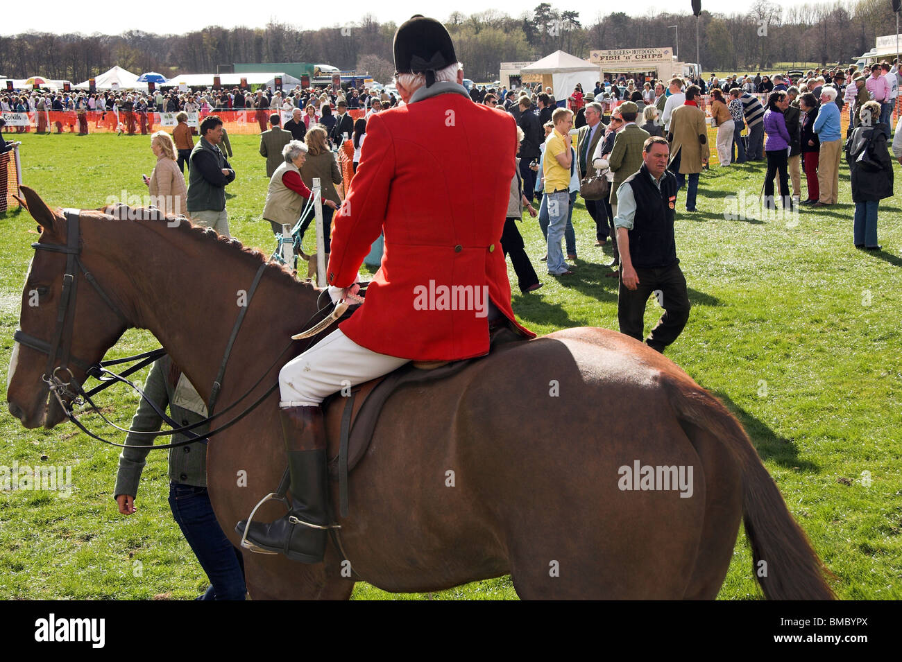 Man on horseback at a Point to Point event ,Tabley House, Knutsford ...