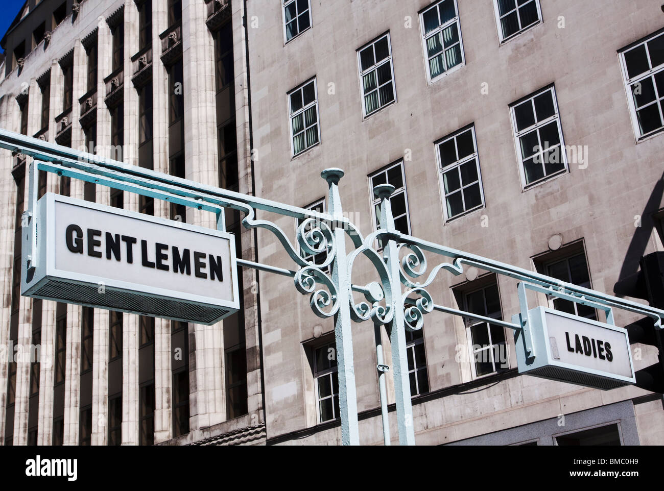 Toilet signs in Cannon Street London Stock Photo - Alamy