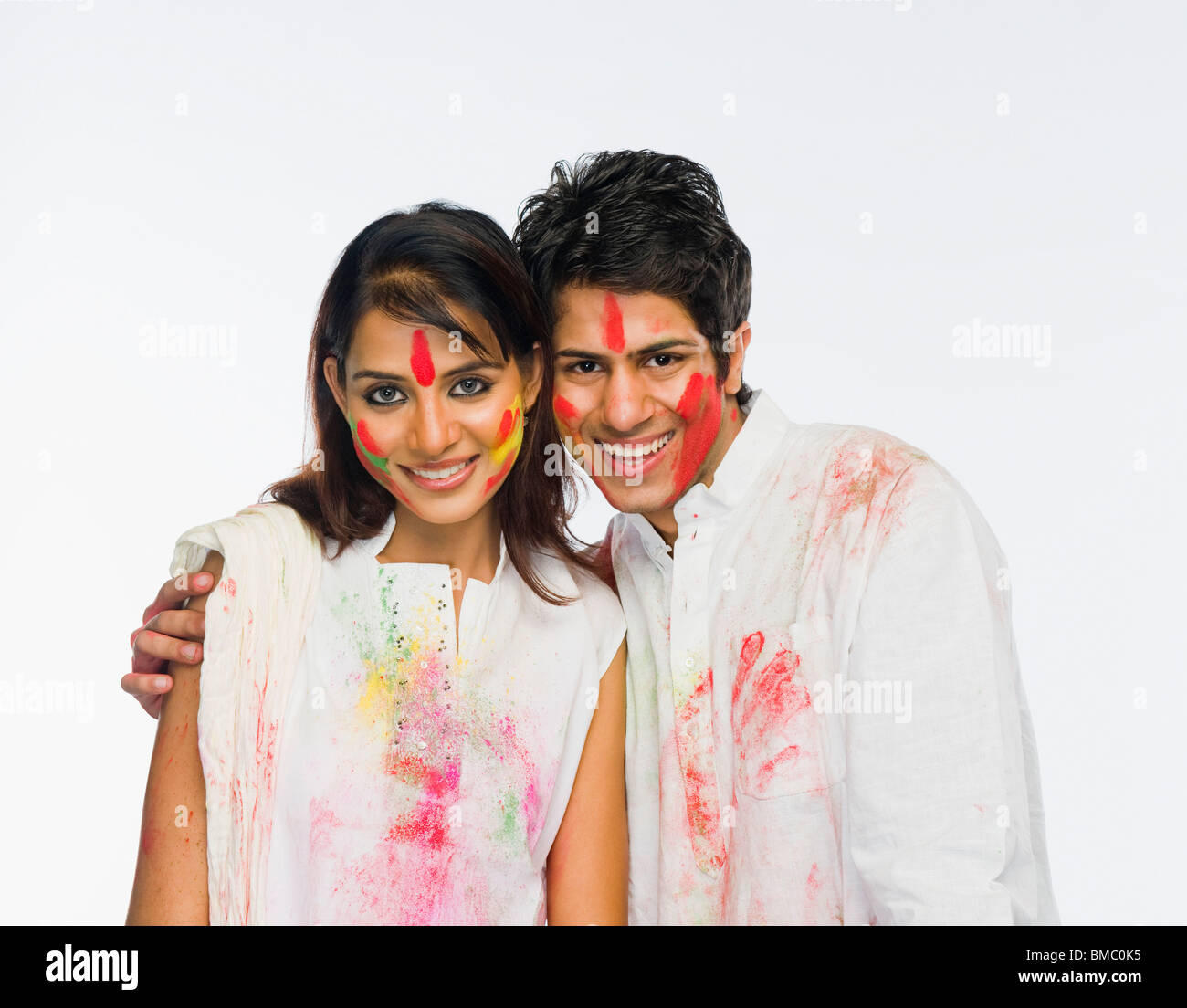 Indian people celebrating holi festival Cut Out Stock Images & Pictures ...