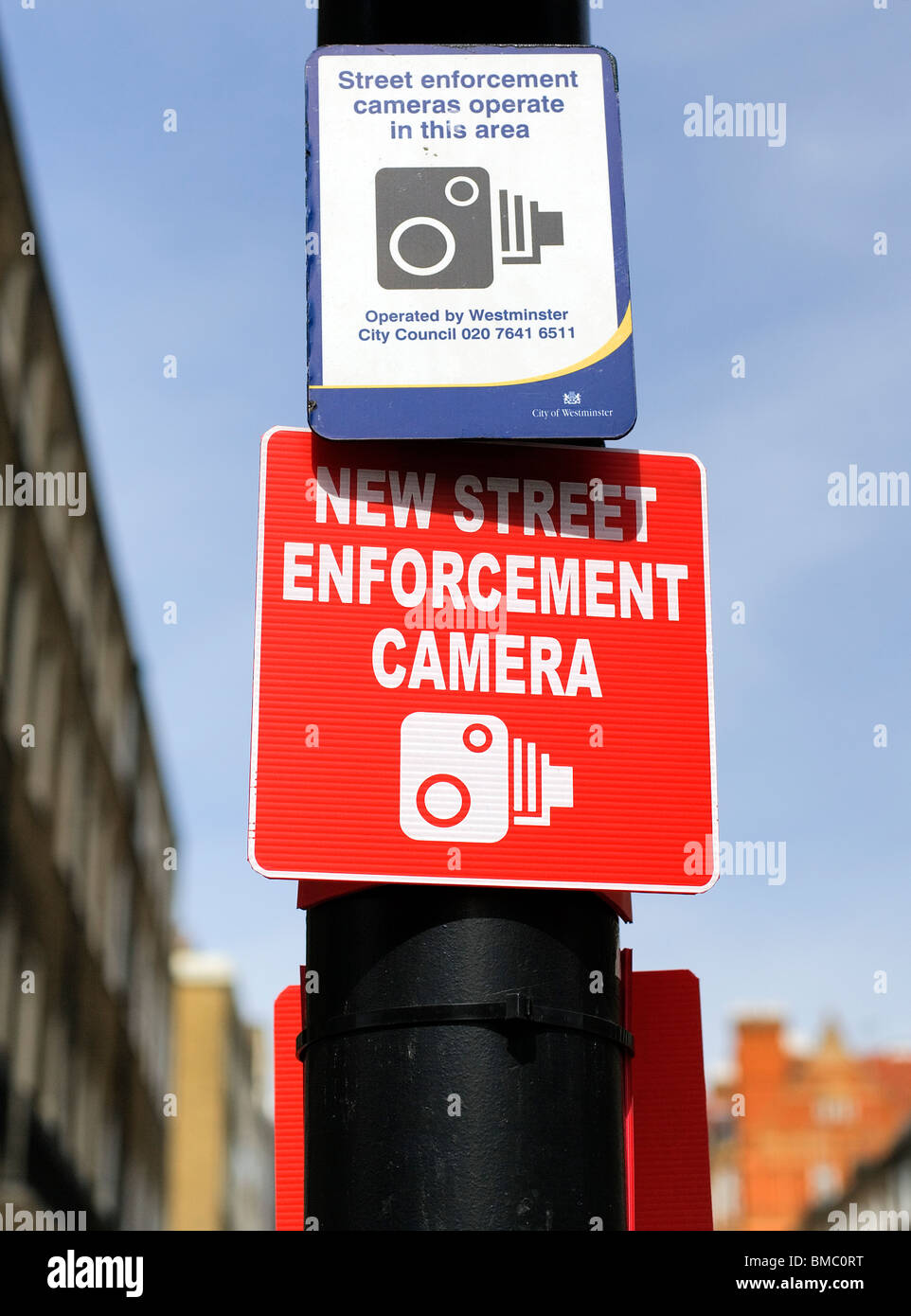 New warning sign "New street enforcement camera", Gloucester Place ...