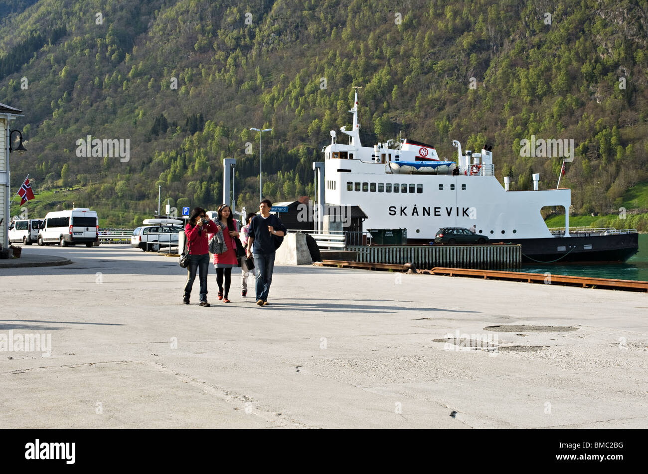 The Norwegian Car Ferry Skanevik Berthed at Balestrand Ferry Terminus ...