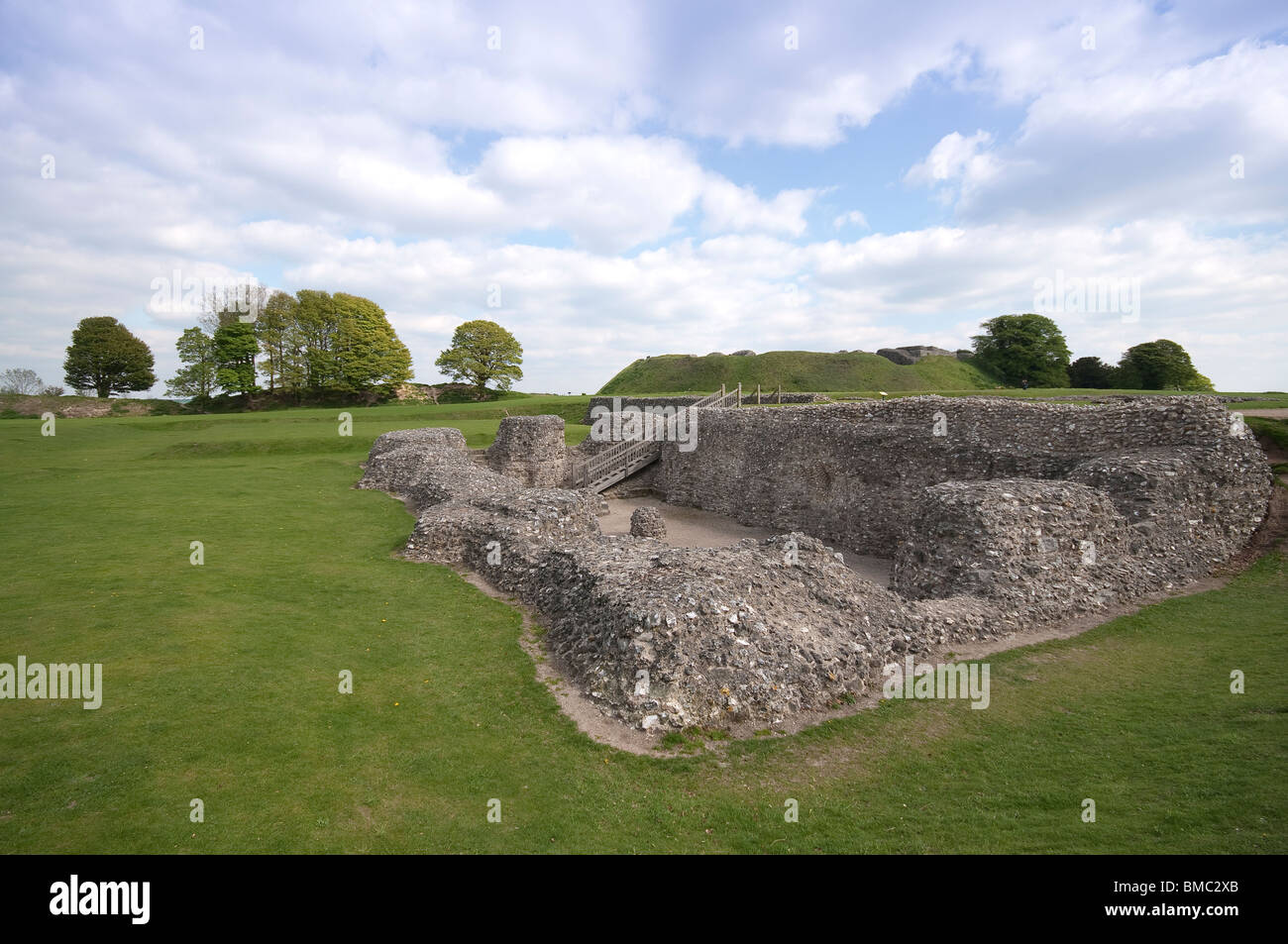 The ruins of the Cathedral and Bishops Palace next to the Old Sarum ...