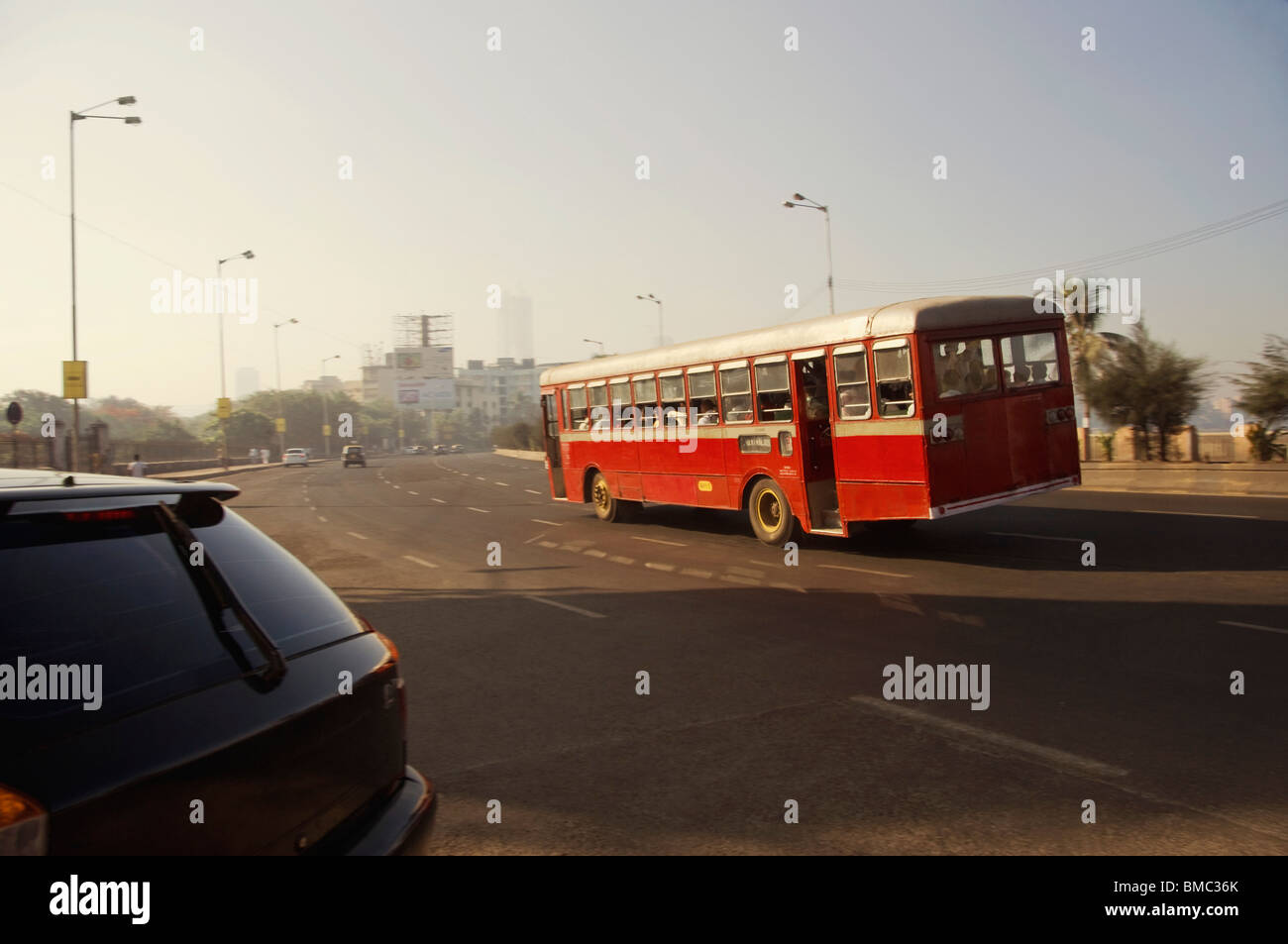 Bus on a road, Mumbai, Maharashtra, India Stock Photo - Alamy